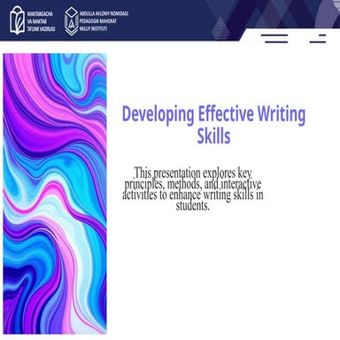 Presentation on writing skills | PPT