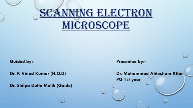 scanning electron microscope (SEM) | PPTX