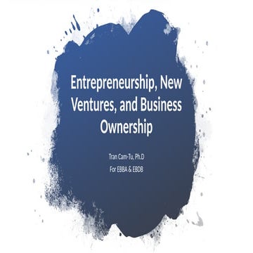 Entrepreneurship, New Ventures, and Business Ownership | PPTX