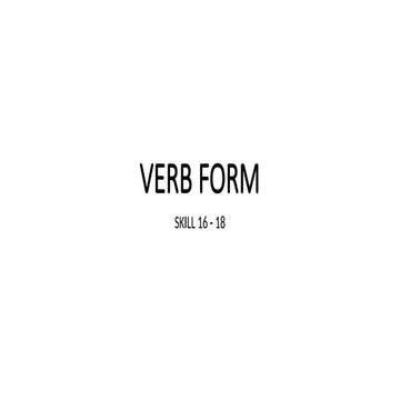 MATERI STRUCTURE TOEFL VERB FORM FROM LONGMAN REFERENCES | PPTX