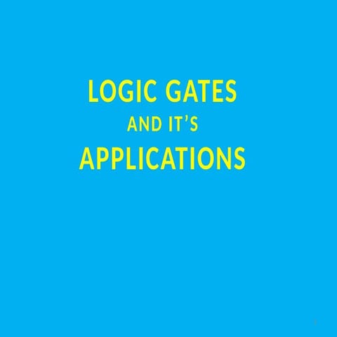 Logic gates - AND, OR, NOT, NOR, NAND, XOR, XNOR Gates. | PPTX