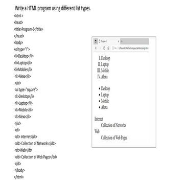 Comprehensive HTML Programming Examples: Lists, Grouping, and ...