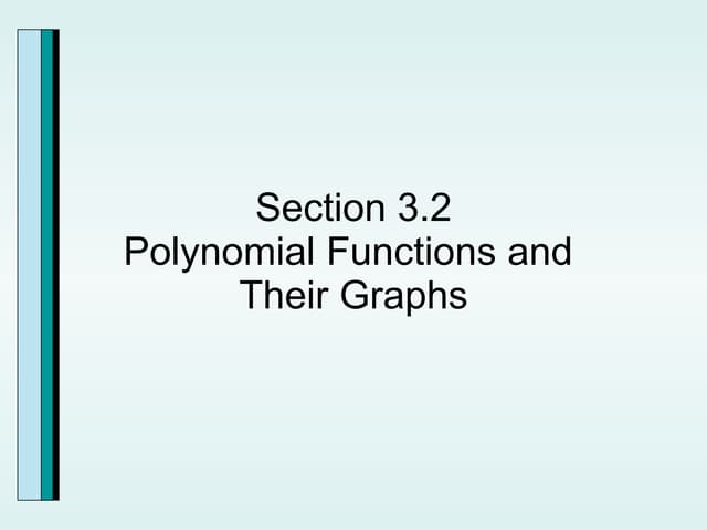 Graphing polynomial functions (Grade 10) | PPTX