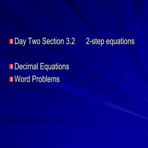 3.2 solve two step equations - day 2 | PPT
