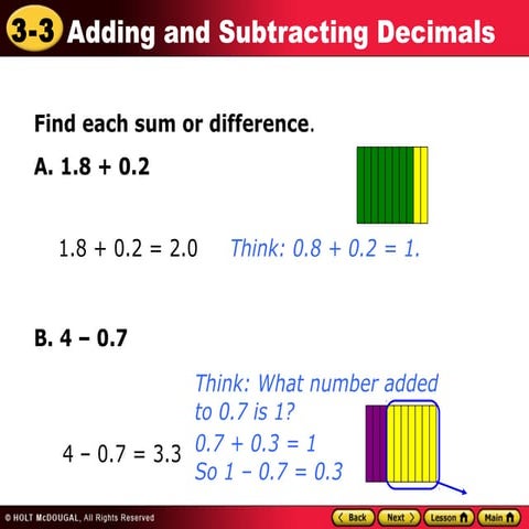 3 3 i can add and subtract decimals | PPT