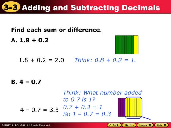 Adding and subtracting decimals | PPT