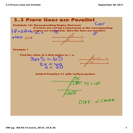 Proving Lines Parallel | PPT