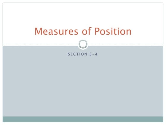 MEASURES OF POSITION | PPTX