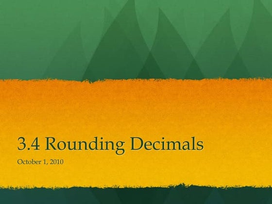 Rounding Decimal Numbers | PPTX