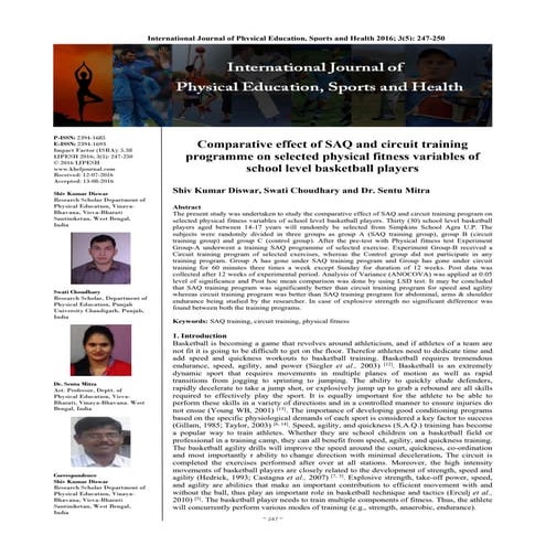 Comparative effect of SAQ and circuit training programme on selected ...