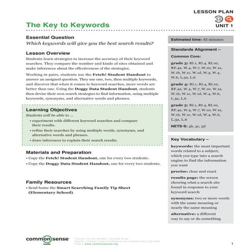 3 5-unit1-thekeytokeywords | PDF