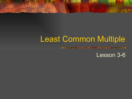 Least common multiple | PPTX