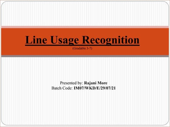 Line usage recognition | PPT