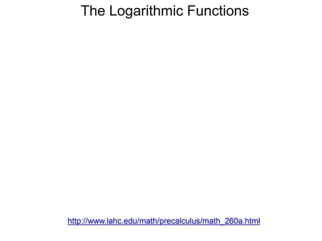 Logarithmic Functions | PPT