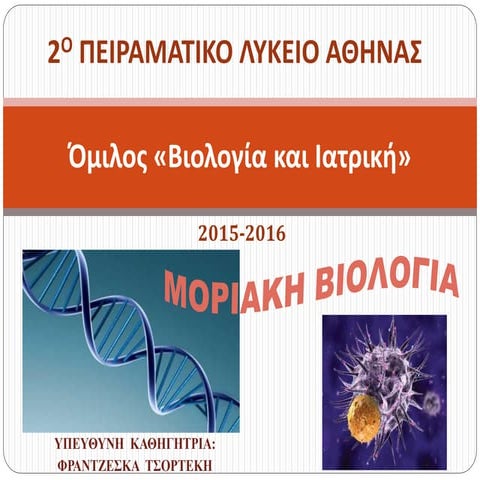 2Ο ΠΕΙΡΑΜΑΤΙΚΟ ΛΥΚΕΙΟ ΑΘΗΝΑΣ_Όμιλος «Βιολογία και Ιατρική»_ΜΟΡΙΑΚΗ ...