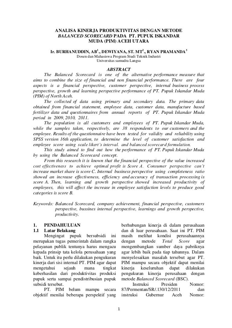 3. analisa kinerja produktivitas dengan menggunaka metode balaced sco…