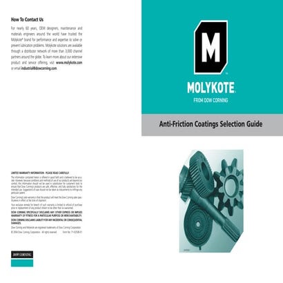 Molykote anti friction coatings selection guide | PDF