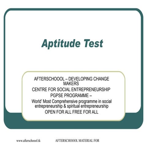 Business Aptitude Skills 27 Sept | PPS