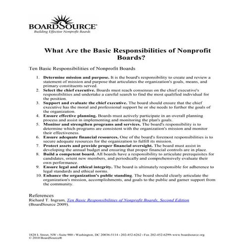 3. basic responsibilitiesnonprofitboards | PDF