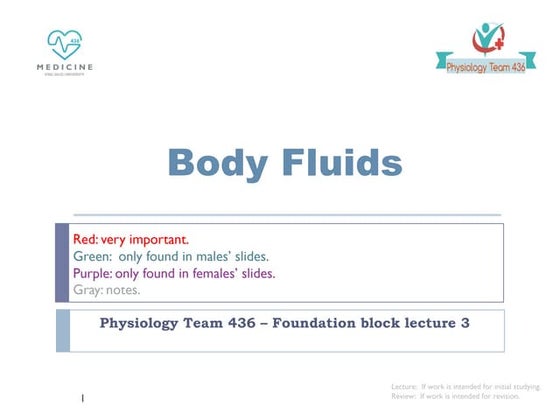 Body Fluids content in anatomy and physiology | PPTX | Blood Disorders ...
