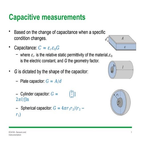 Capacitive sensors - principle and working | PPTX