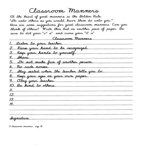 3 Classroom Manners | PDF