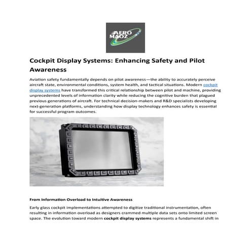 Display systems used in avionics | PPTX