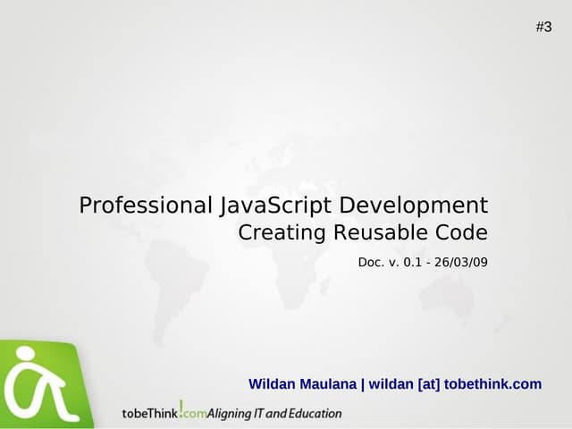 Professional Javascript Development Creating Reusable Code Ppt 2924