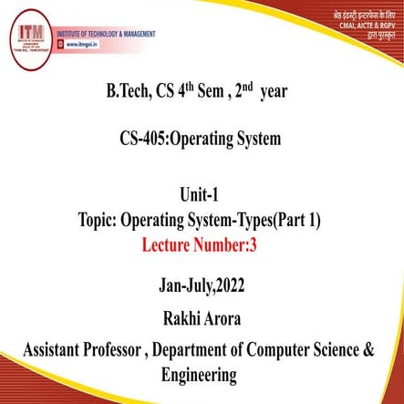 Types of Operating System | PPT