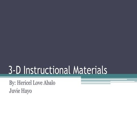 3 d instructional materials | PPTX