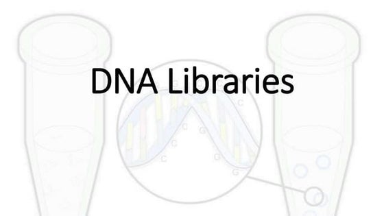 Construction of genomic and c dna library | PPTX