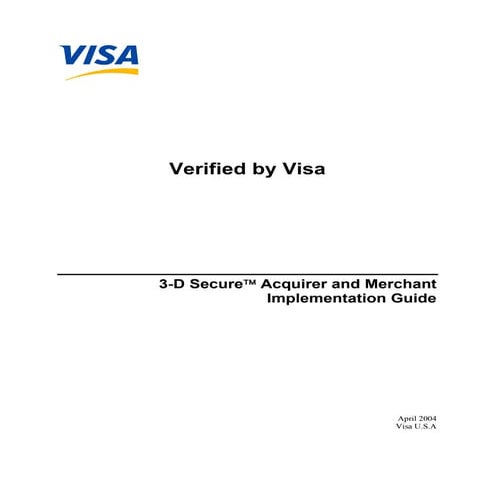 3-D Secure Acquirer and Merchant Implementation Guide | PDF