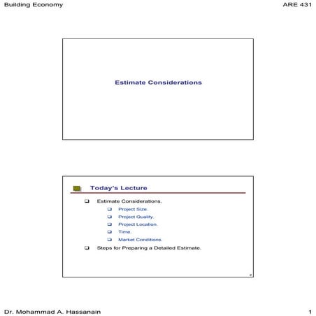 3 estimate considerations | PDF