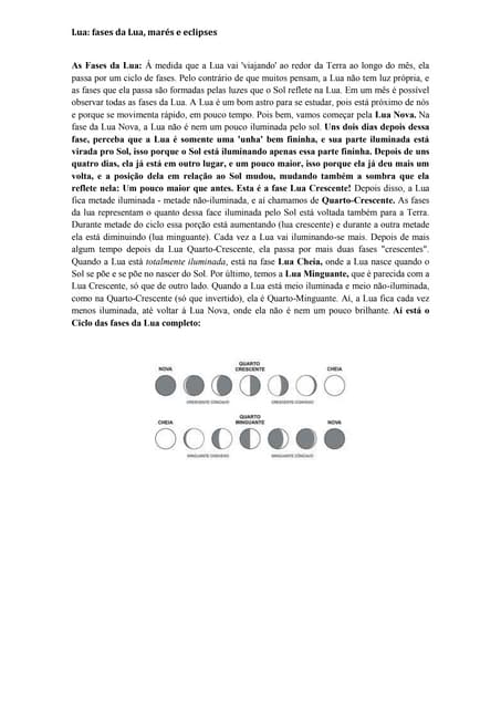 As fases da Lua | PDF