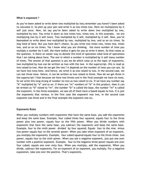 Exponent Scripts | PDF