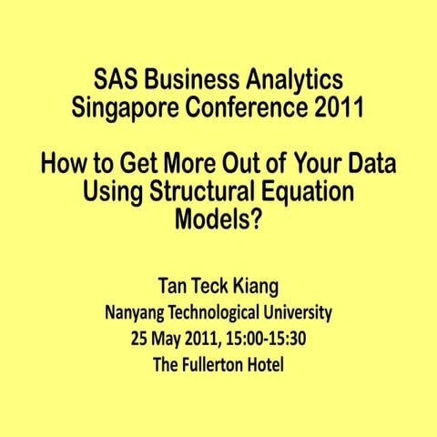 How to get more out of your data using structural equation models | PPTX