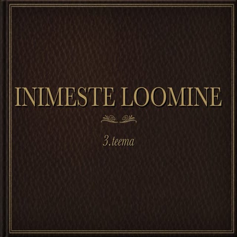 3. Inimeste Loomine | PPT