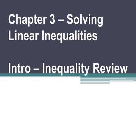 3 intro inequalities review | PPTX