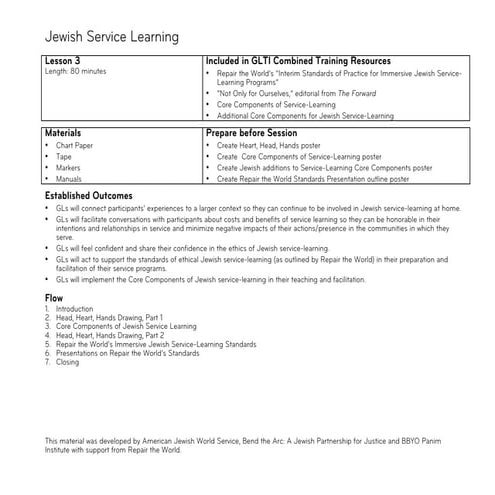 3 jewish service learning lesson plan and ub-d | PDF | Judaism ...