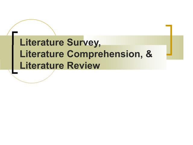 Literature survey | PPTX