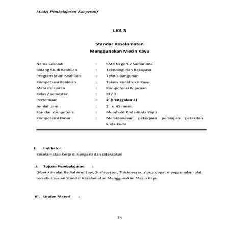 3. lks 3 penggalan 1 mpk standar keselamatan menggunakan mesinkayu | DOCX