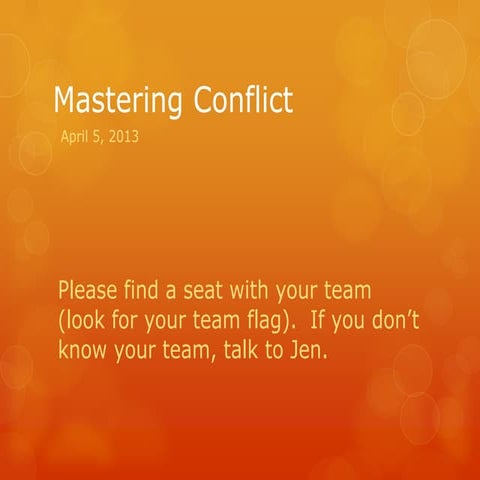 Mastering Conflict | PPTX