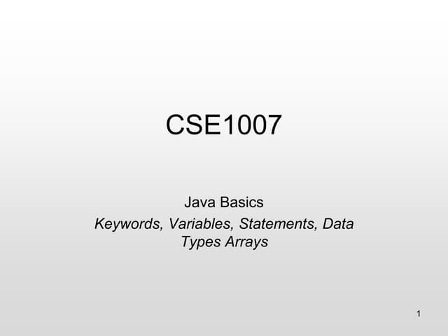 java basics - keywords, statements data types and arrays | PDF java basics - keywords, statements data types and arrays | PDF