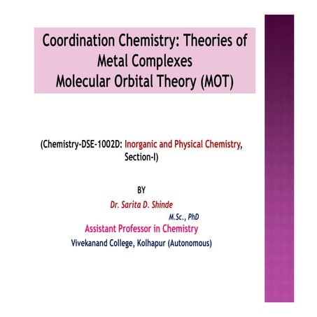 The MOT - Molecular orbital theory. pdff | PDF | Chemistry | Science
