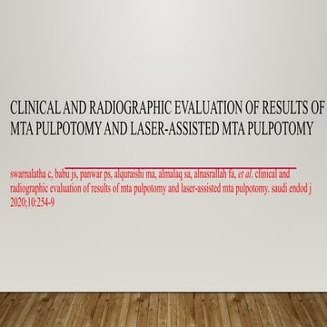 CLINICAL AND RADIOGRAPHIC EVALUATION OF RESULTS OF MTA PULPOTOMY AND ...