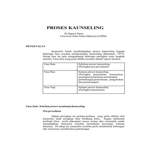 3 peringkat proses kaunseling | PDF