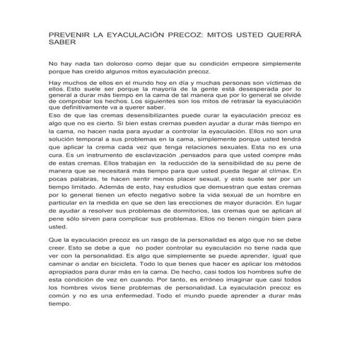 prevenir la eyaculación precoz | DOCX