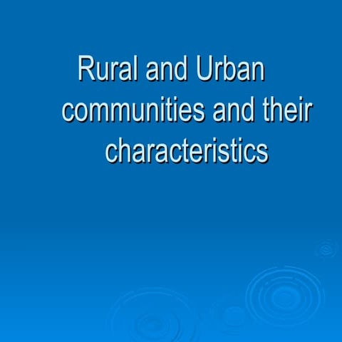 3. rural & urban society | PPT