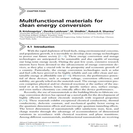 Multifunctional materials for clean energy conversion | PDF