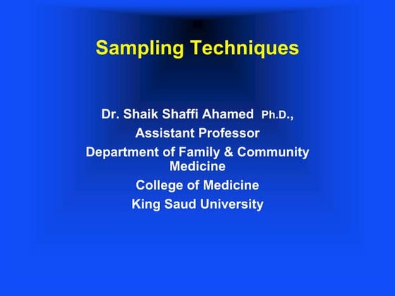Principles of sampling | PPT